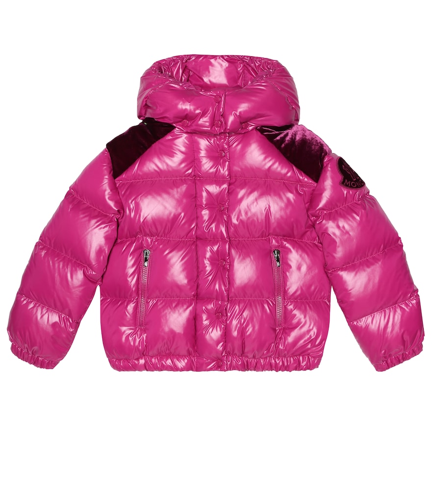 Moncler Chouette Velvet-Trimmed Down Jacket - Purple | Editorialist