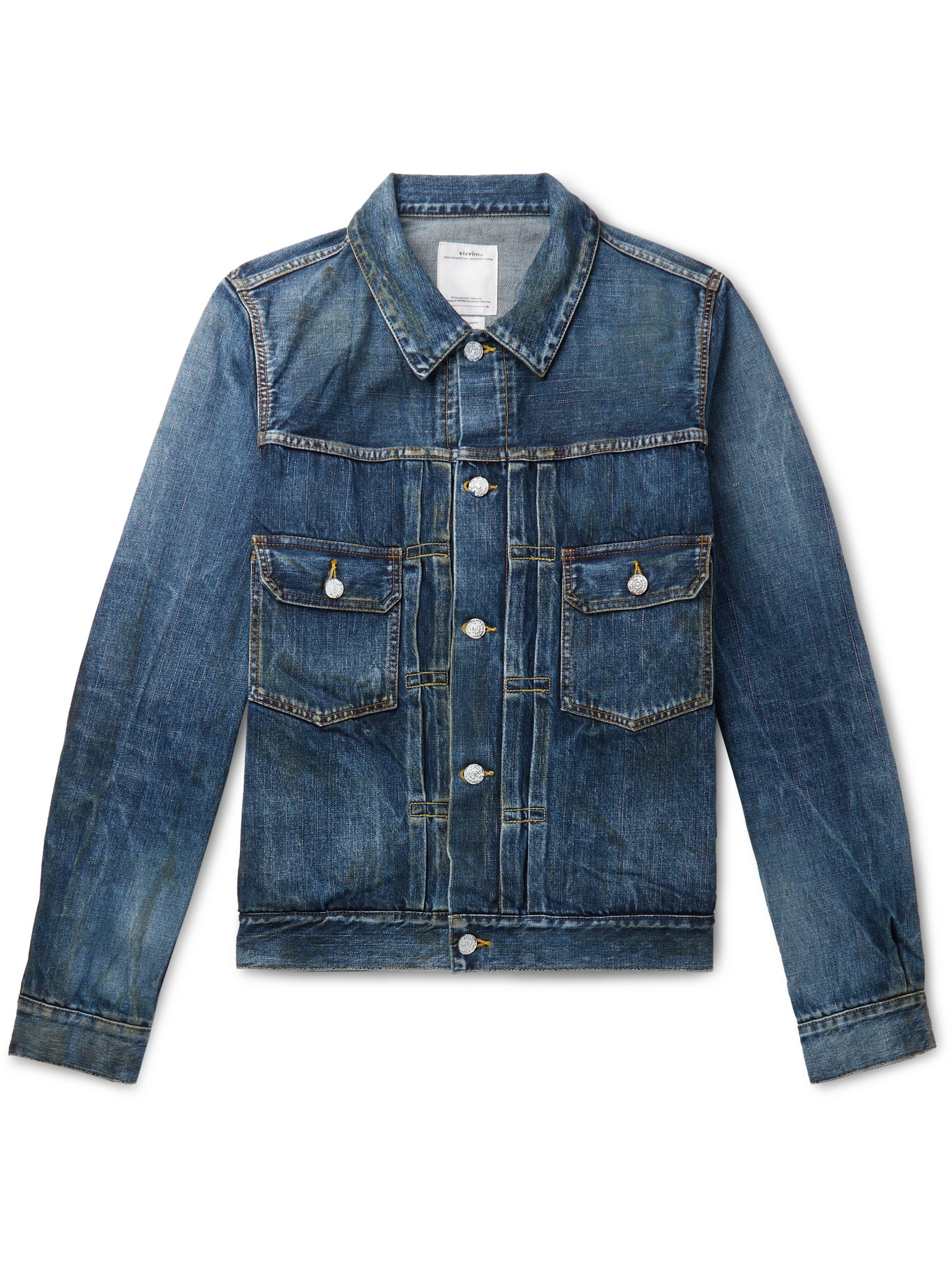 Visvim Social Sculpture 1000 Dry Damaged Denim Jacket - Blue 