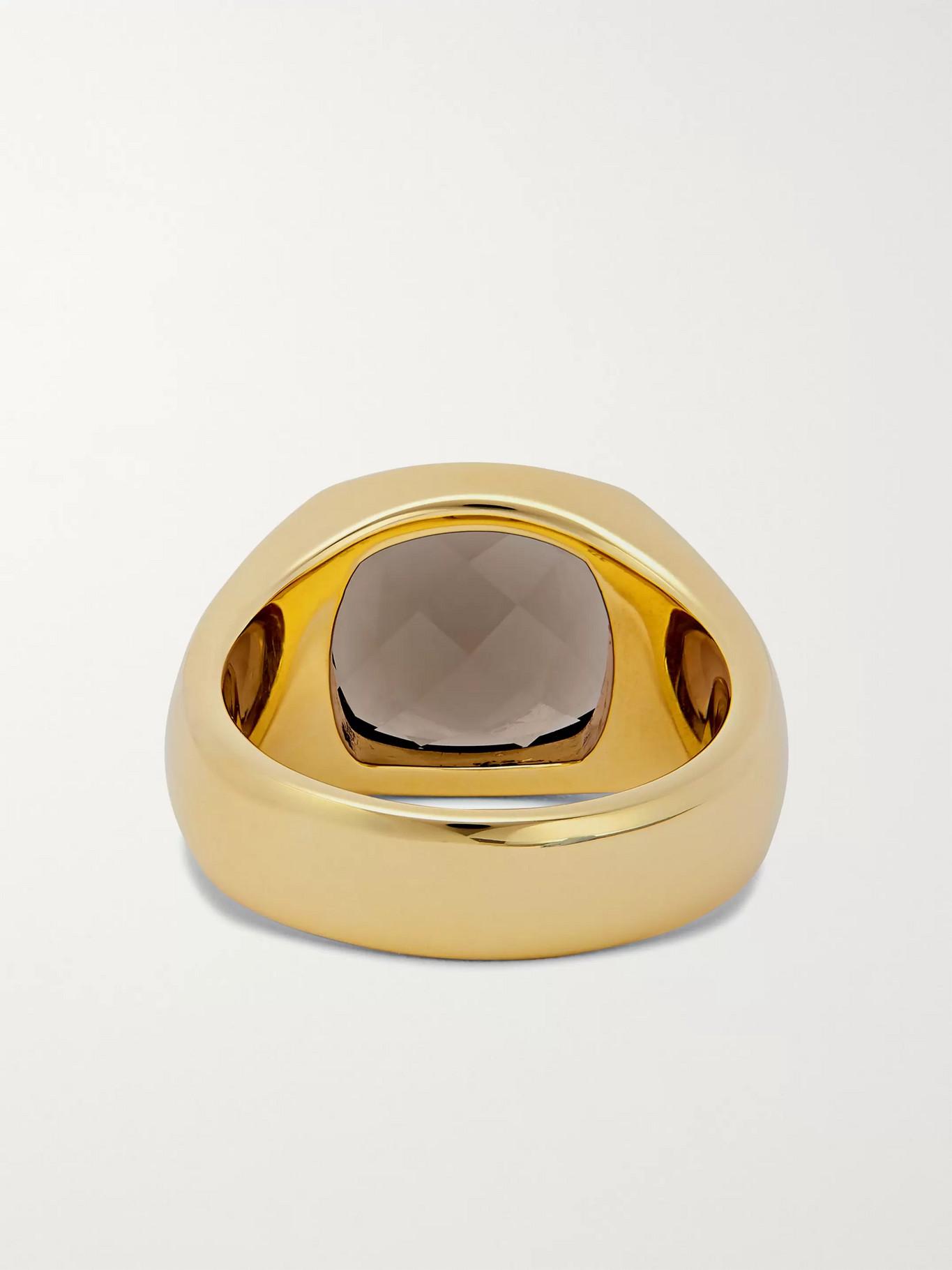 Tom Wood Shelby 9-Karat Smoky Quartz Ring 60 - Gold | Editorialist