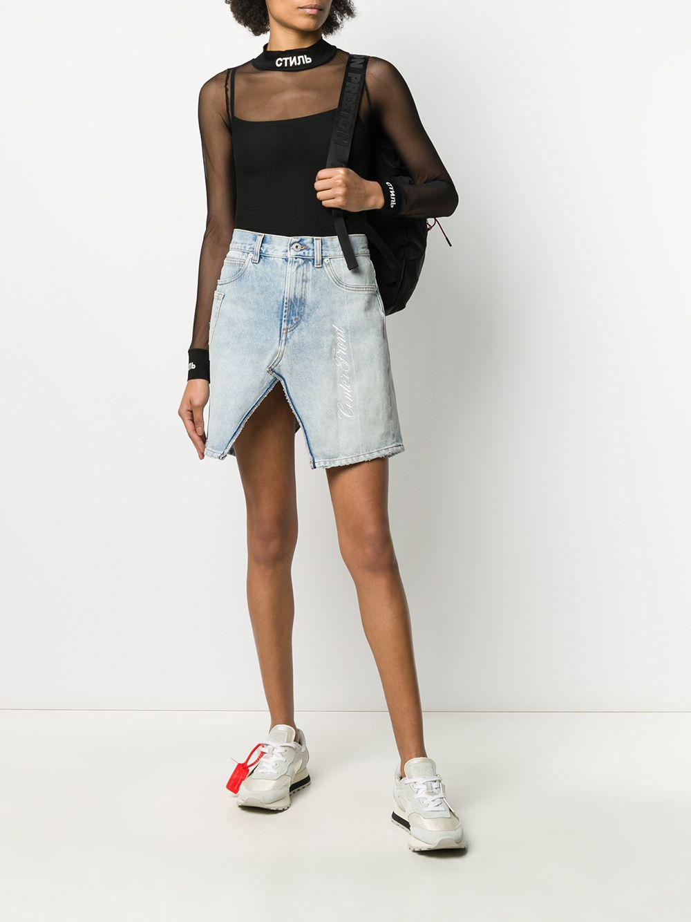 HERON PRESTON Heron Preston x Sami Miro Split Detail Denim Skirt