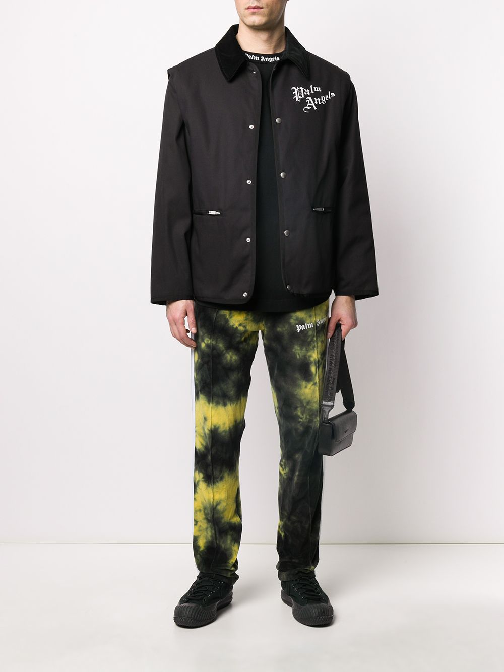 PALM ANGELS Palm Angels Black Logo Denim Jacket