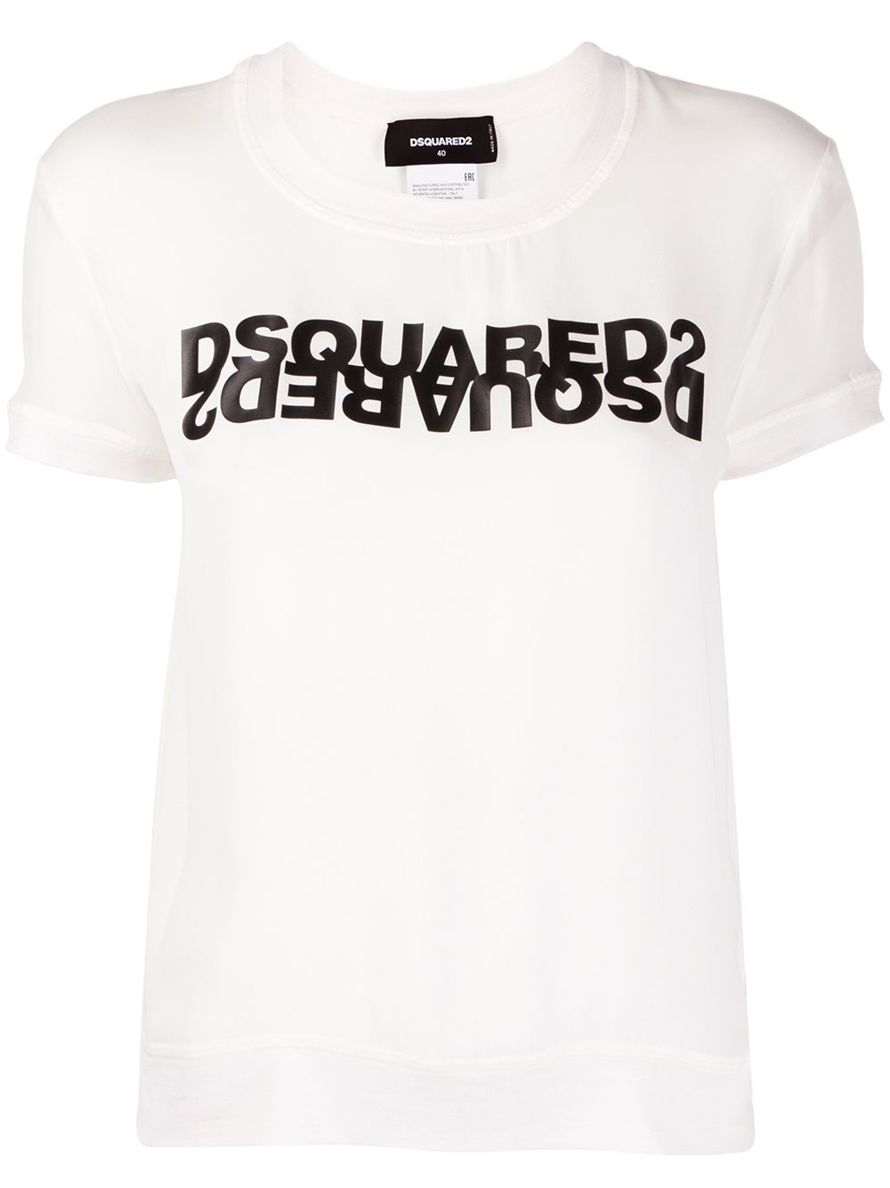 DSQUARED2 Mirrored Logo Georgette T-Shirt