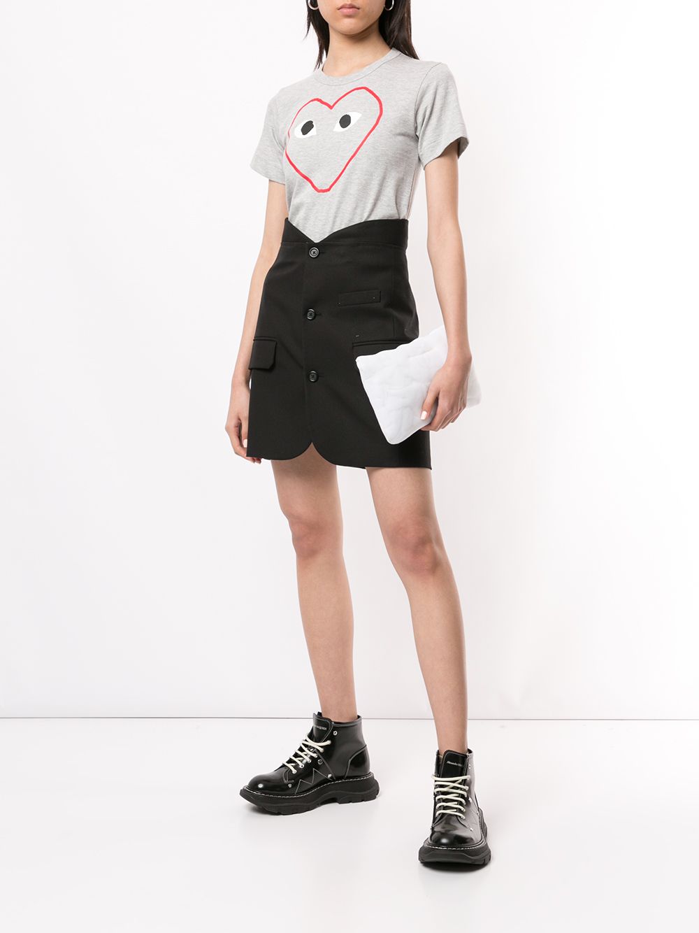 PLAY COMME DES GARCON Comme Des Garçons Play logo-print crew neck T-shirt