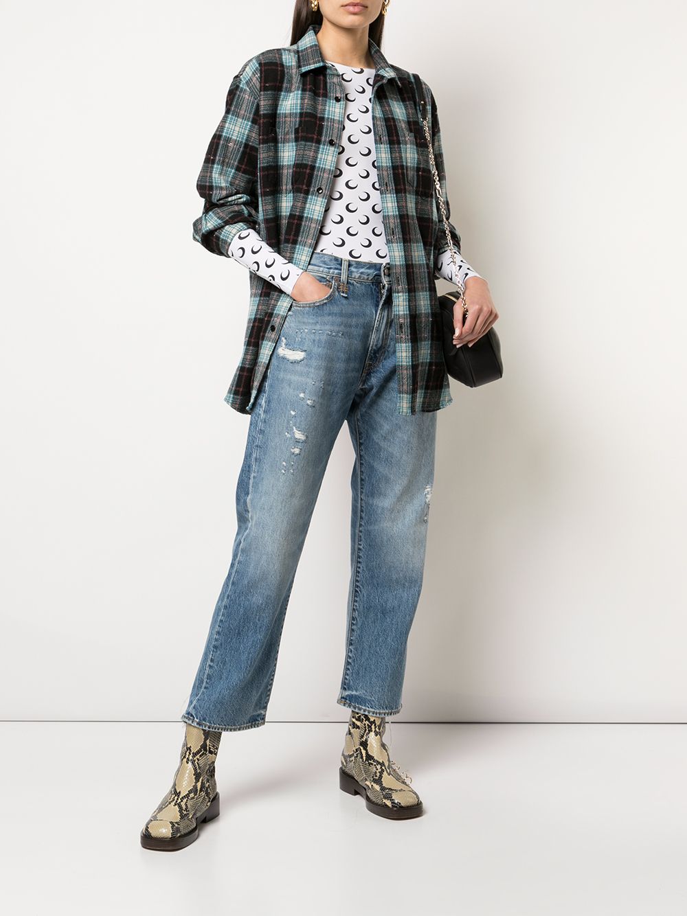 R13 R13 Mid-Rise Boyfriend Jeans