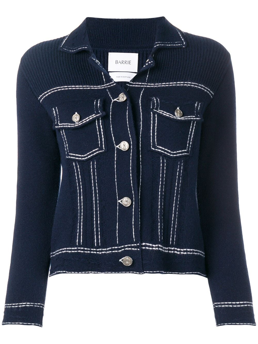 BARRIE Barrie Contrast-Stitch Knitted Jacket