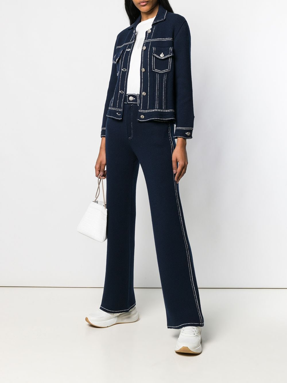 BARRIE Barrie Contrast-Stitch Knitted Jacket