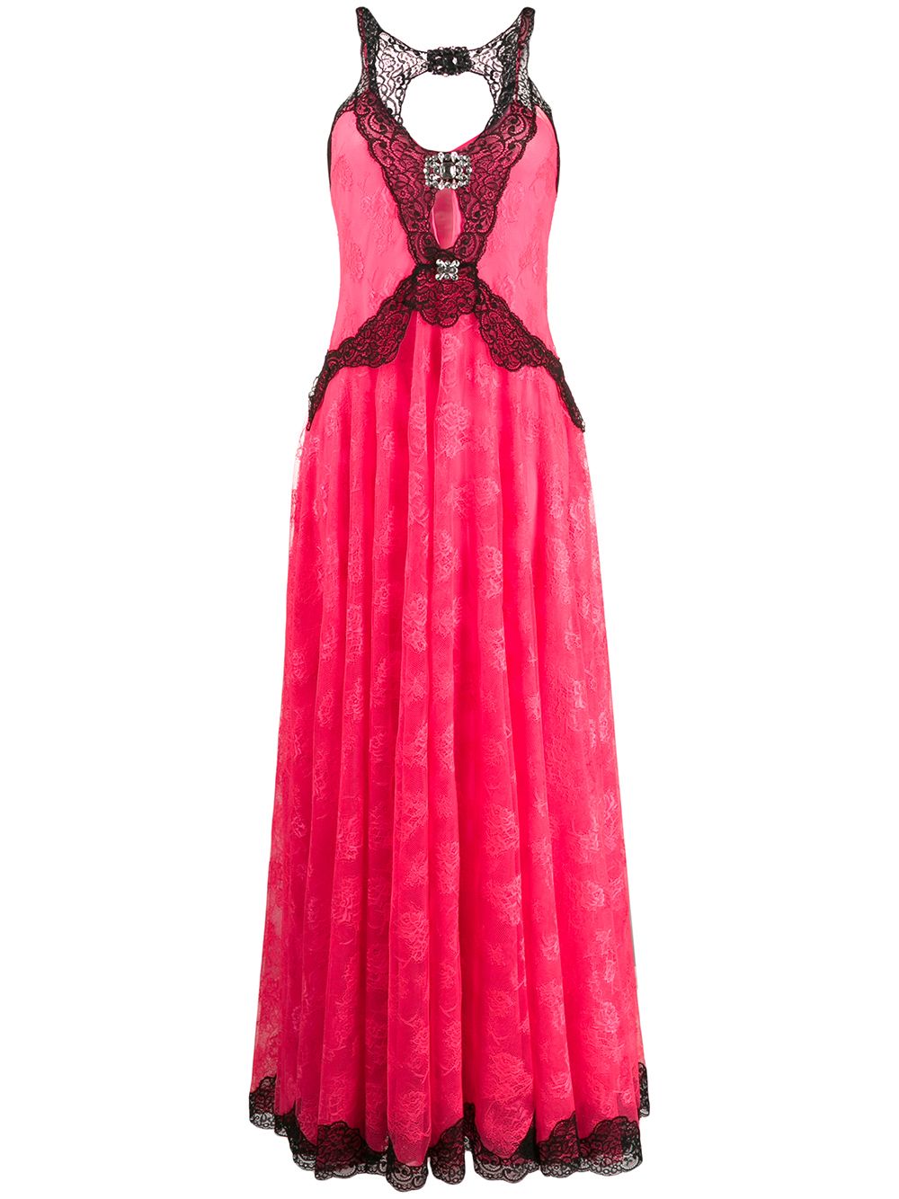chinese dress ladies Short Neon Pink Floral-Lace Homecoming Dress -PromGirl Neon Pink / 10 main image 1