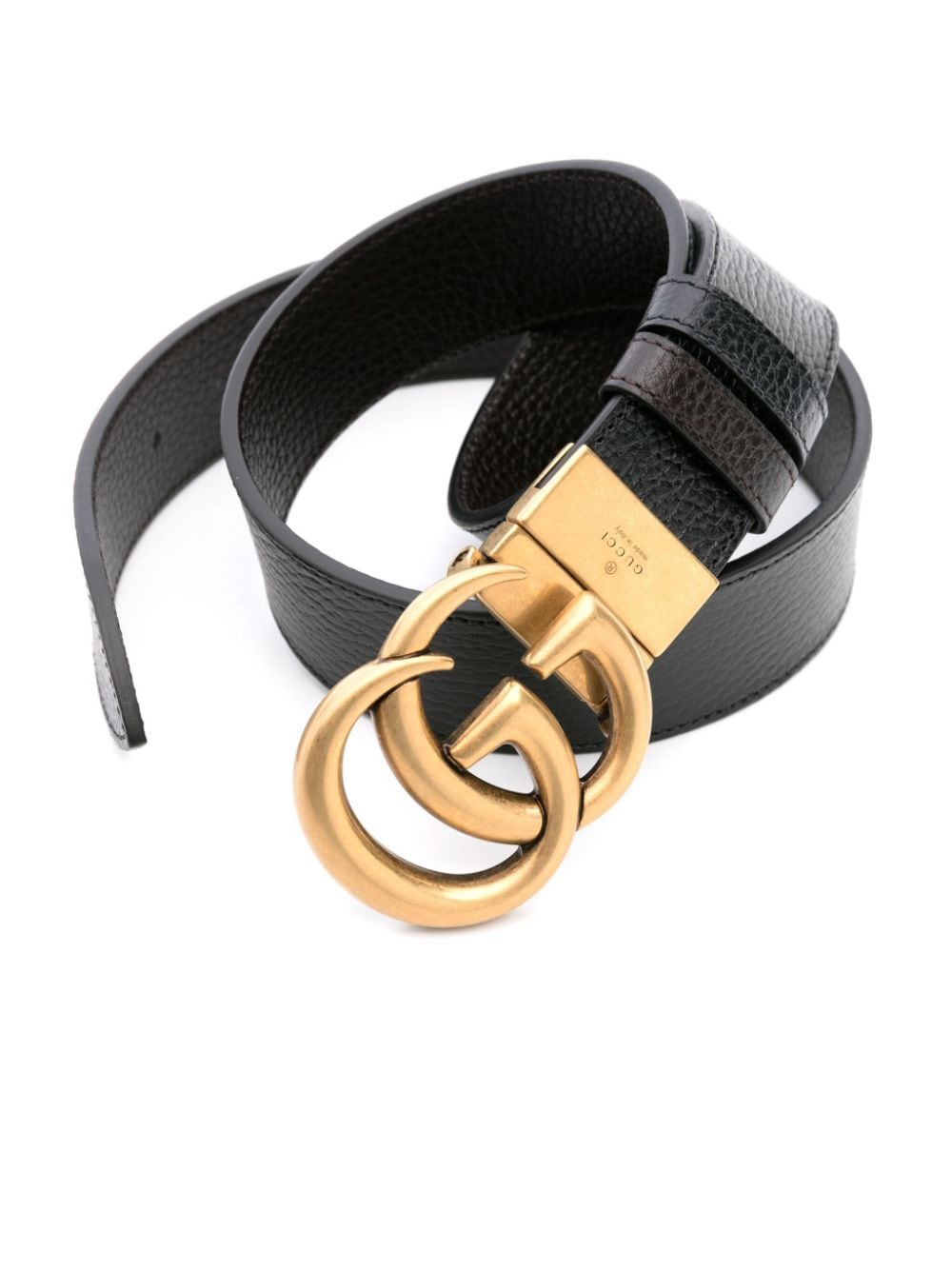 Gucci Black Leather Belt with Gold Double-G Buckle - Unisex GUCCI Double G Buckle Black Leather Belt 400593-US main image 4
