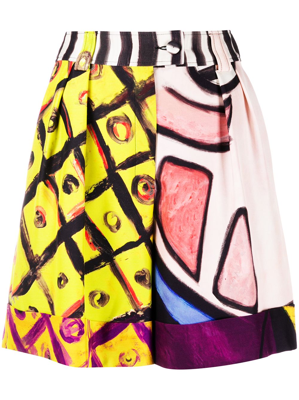 MOSCHINO Moschino Abstract Print Pleated Shorts