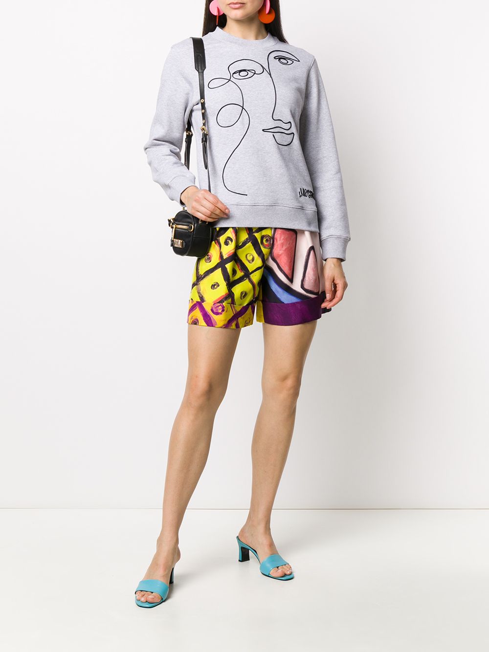 MOSCHINO Moschino Abstract Print Pleated Shorts