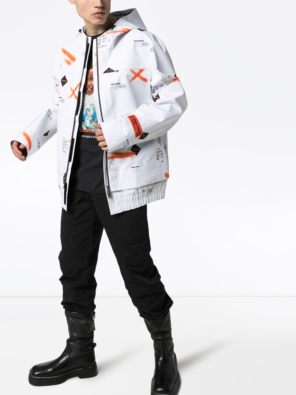 Buy Heron Preston Gore-tex Printed Windbreaker Jacket - White At