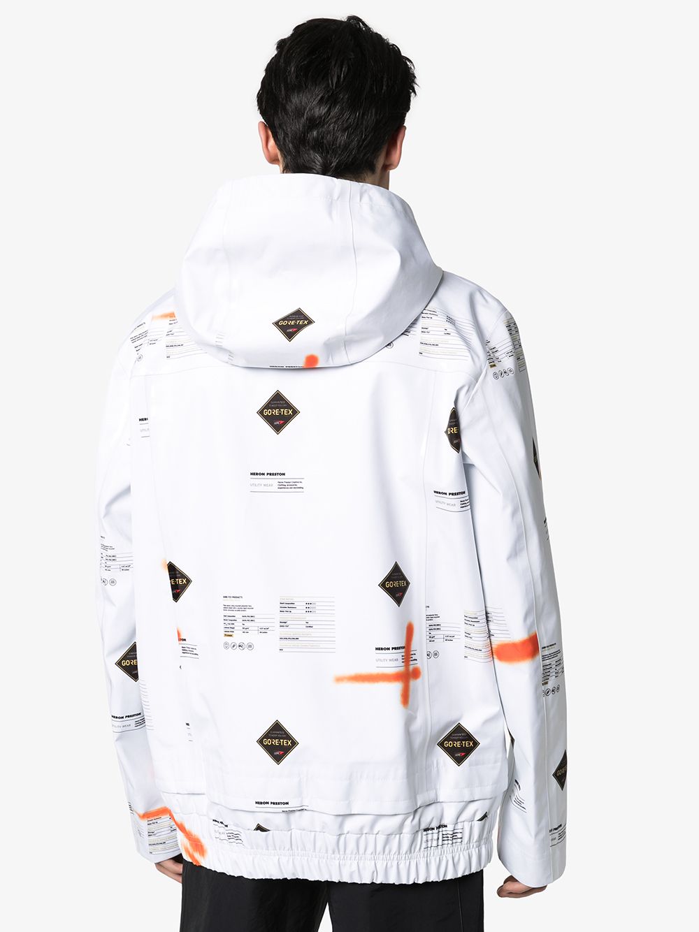 HERON PRESTON GORE-TEX ナイロンジャケット Buy Heron Preston Gore-tex Printed Windbreaker Jacket - White At