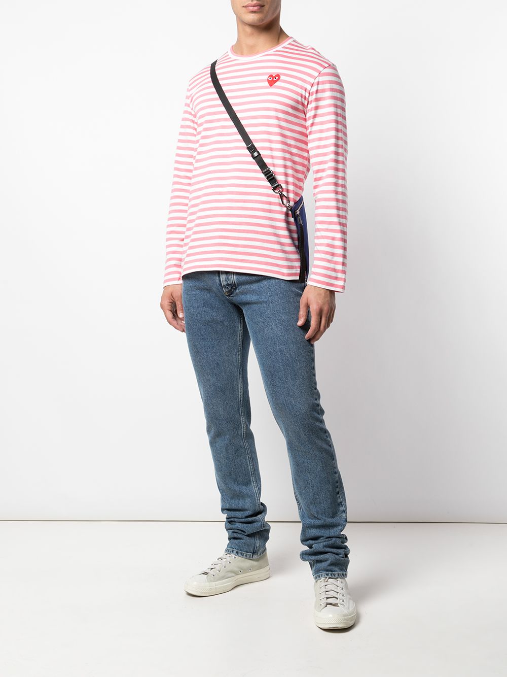 PLAY COMME DES GARCON striped logo t-shirt