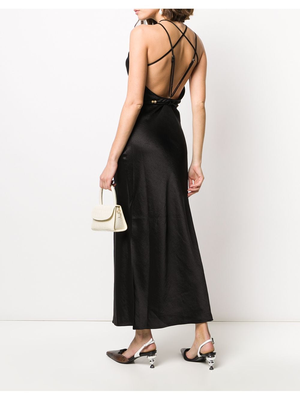 skims ultra fine lace low back long dress ULTRA FINE LACE STRAPLESS CORSET LONG DRESS | ONYX