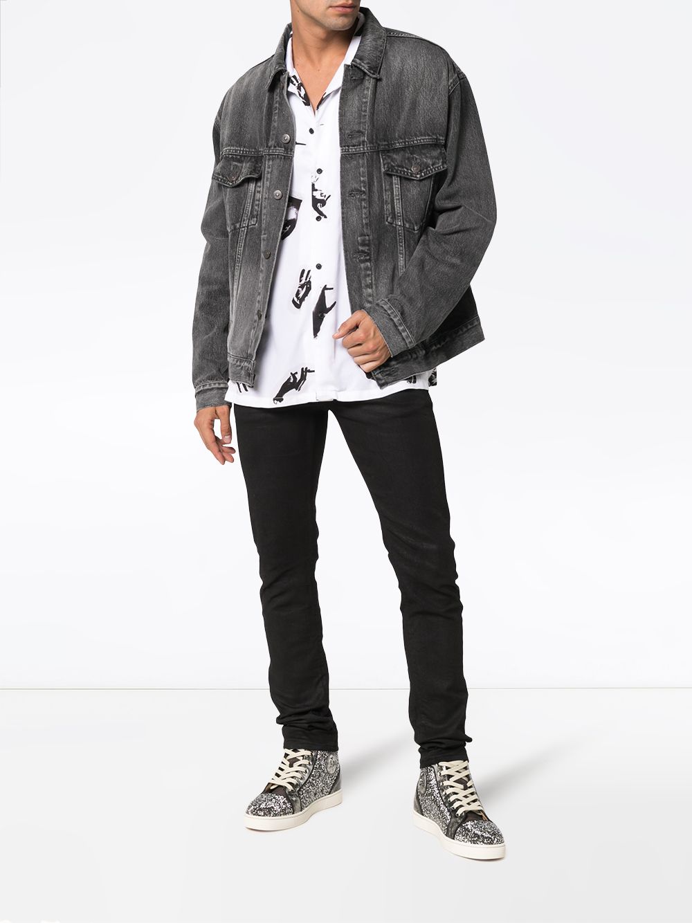 Saint Laurent Coated Skinny Jeans - Black | Editorialist