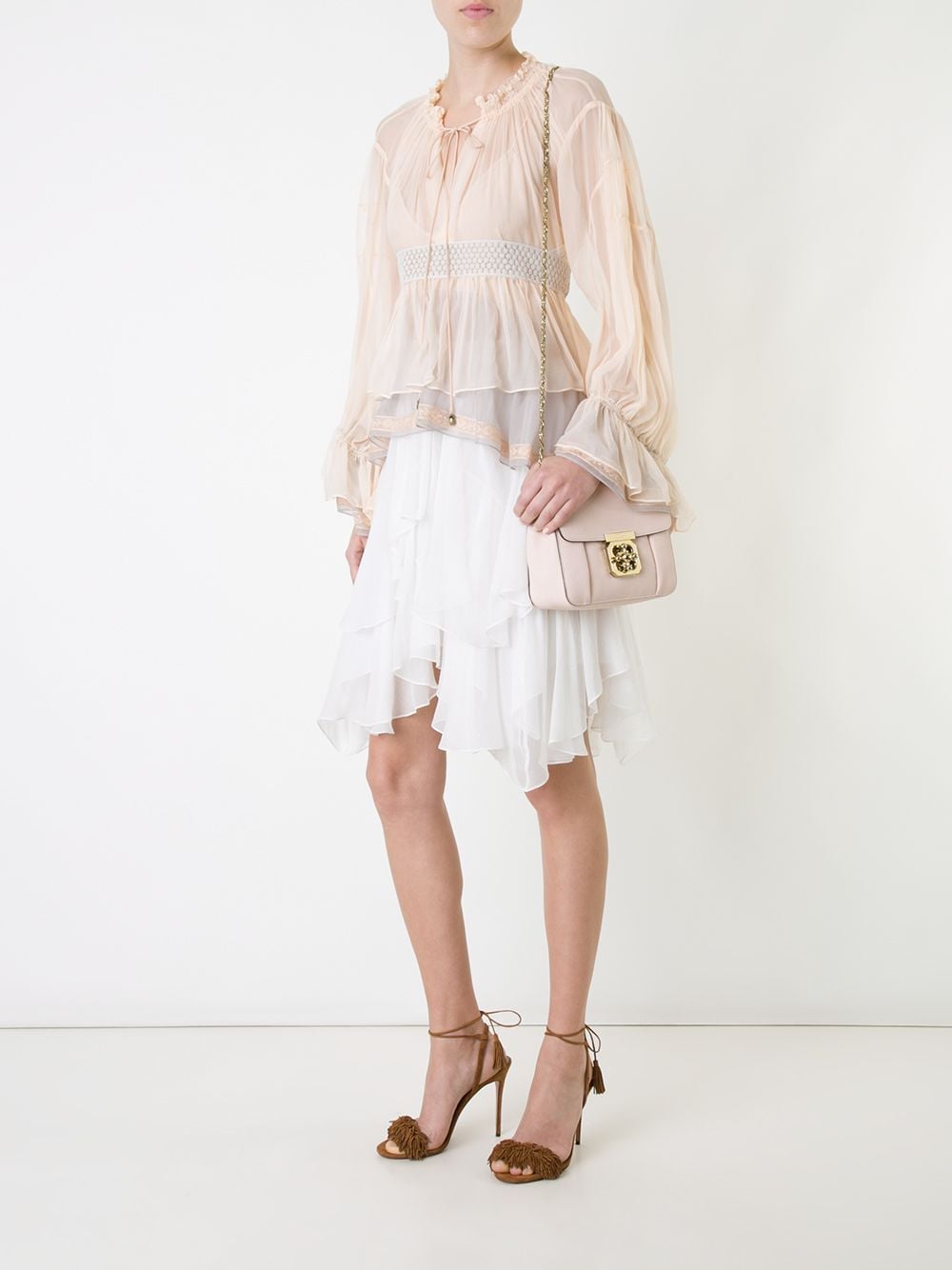 CHLOÉ Chloé Color Block Tiered Blouse
