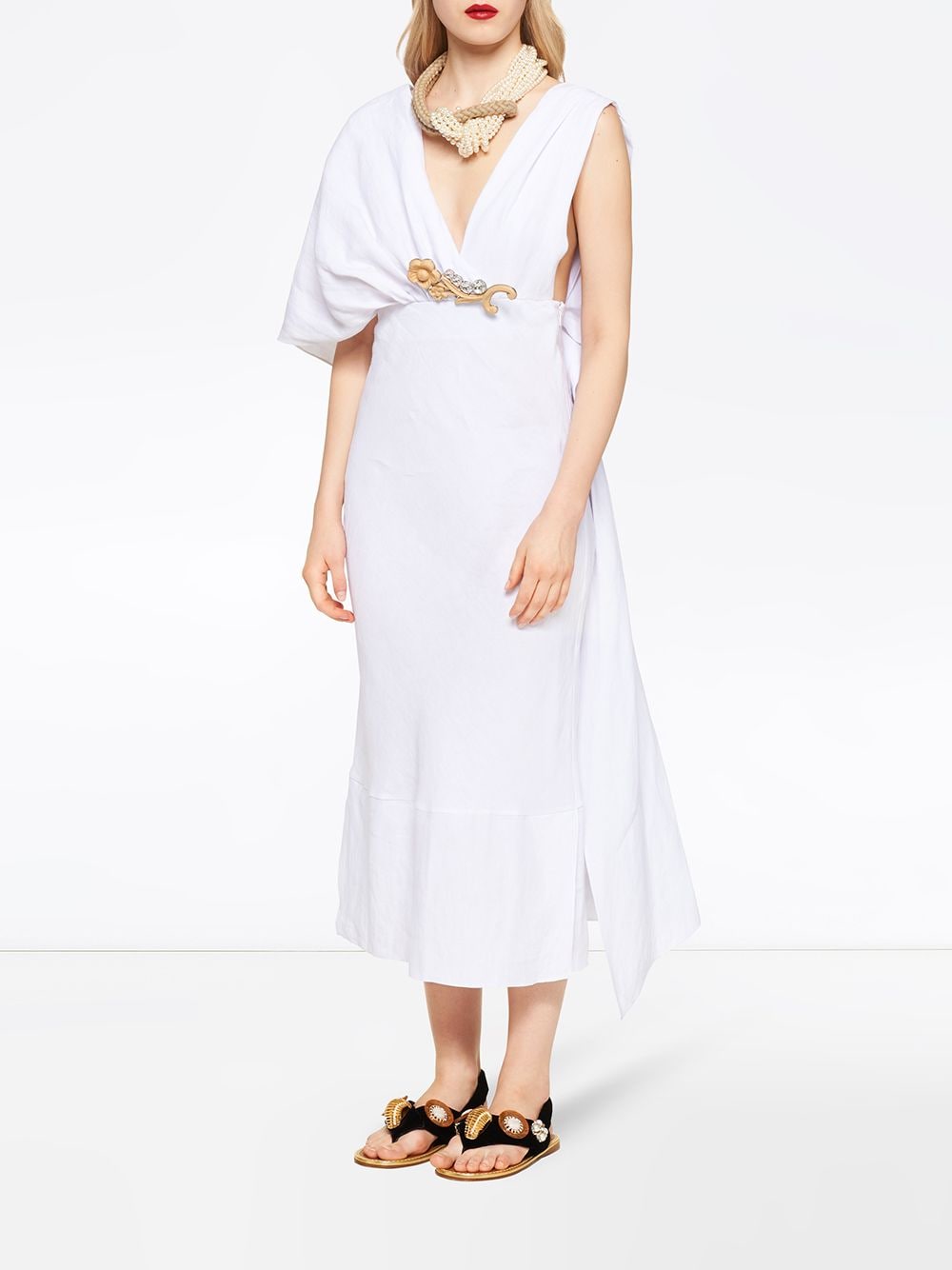 MIU MIU V-Neck Midi Dress