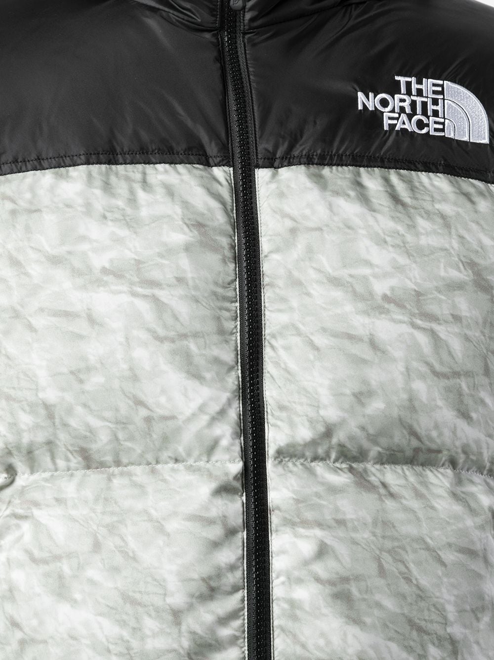 Supreme X The North Face Nuptse Paper-Print Jacket - Grey