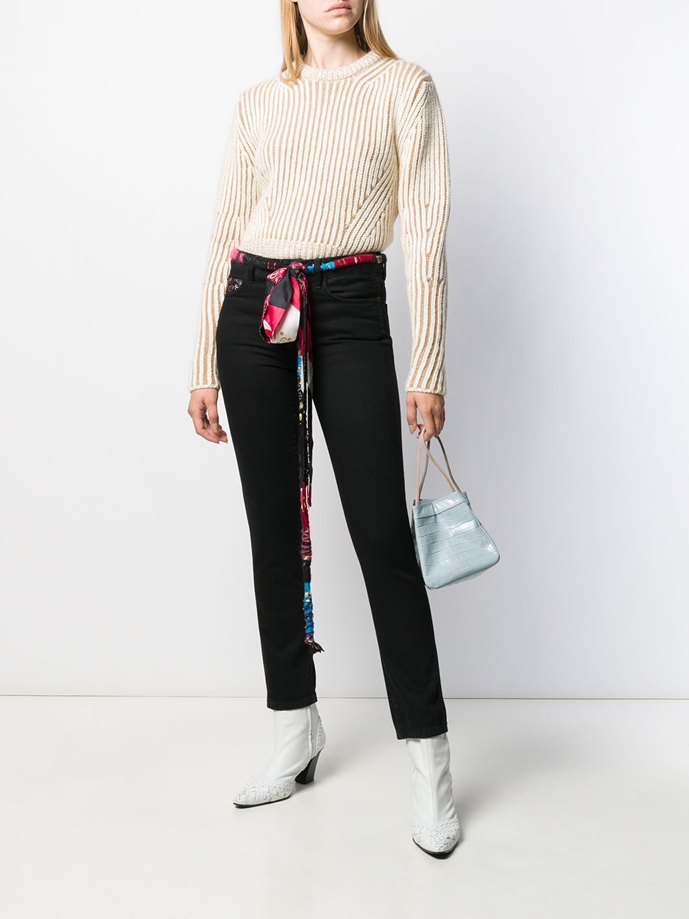 ALANUI Silk Bandana Skinny Jeans