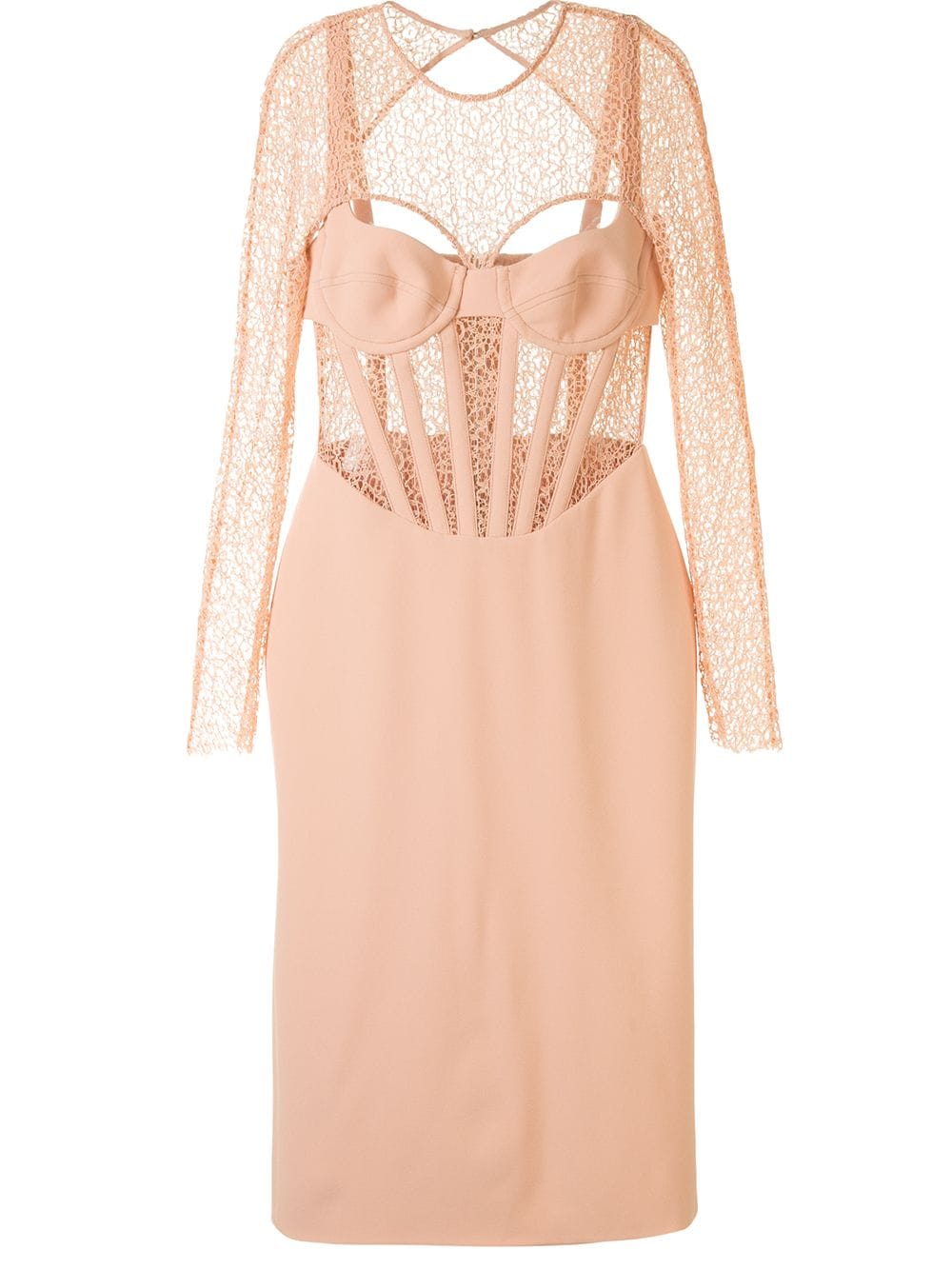 Dion Lee Contour Corset Long Sleeve Dress In Pink - 50% Off | Editorialist