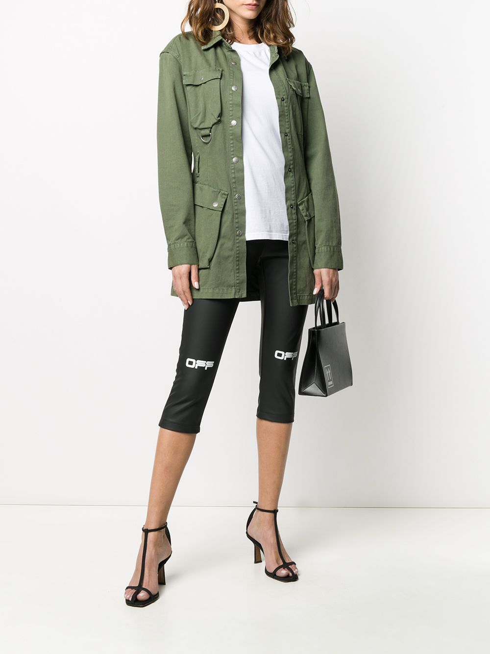 OFF-WHITE OFF-WHITE Logo Print Cropped Leggings
