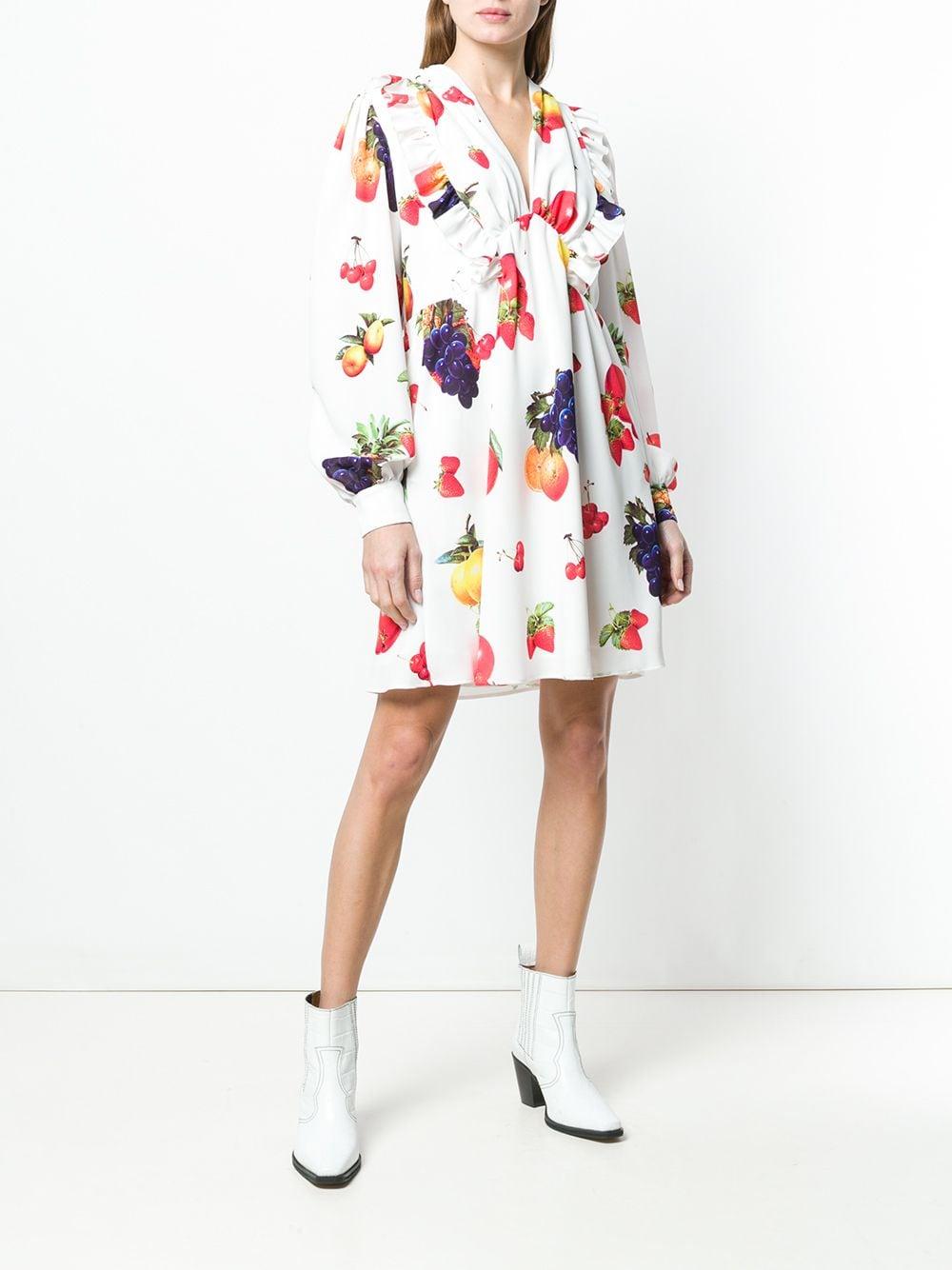 MSGM Fruit Print Midi Dress