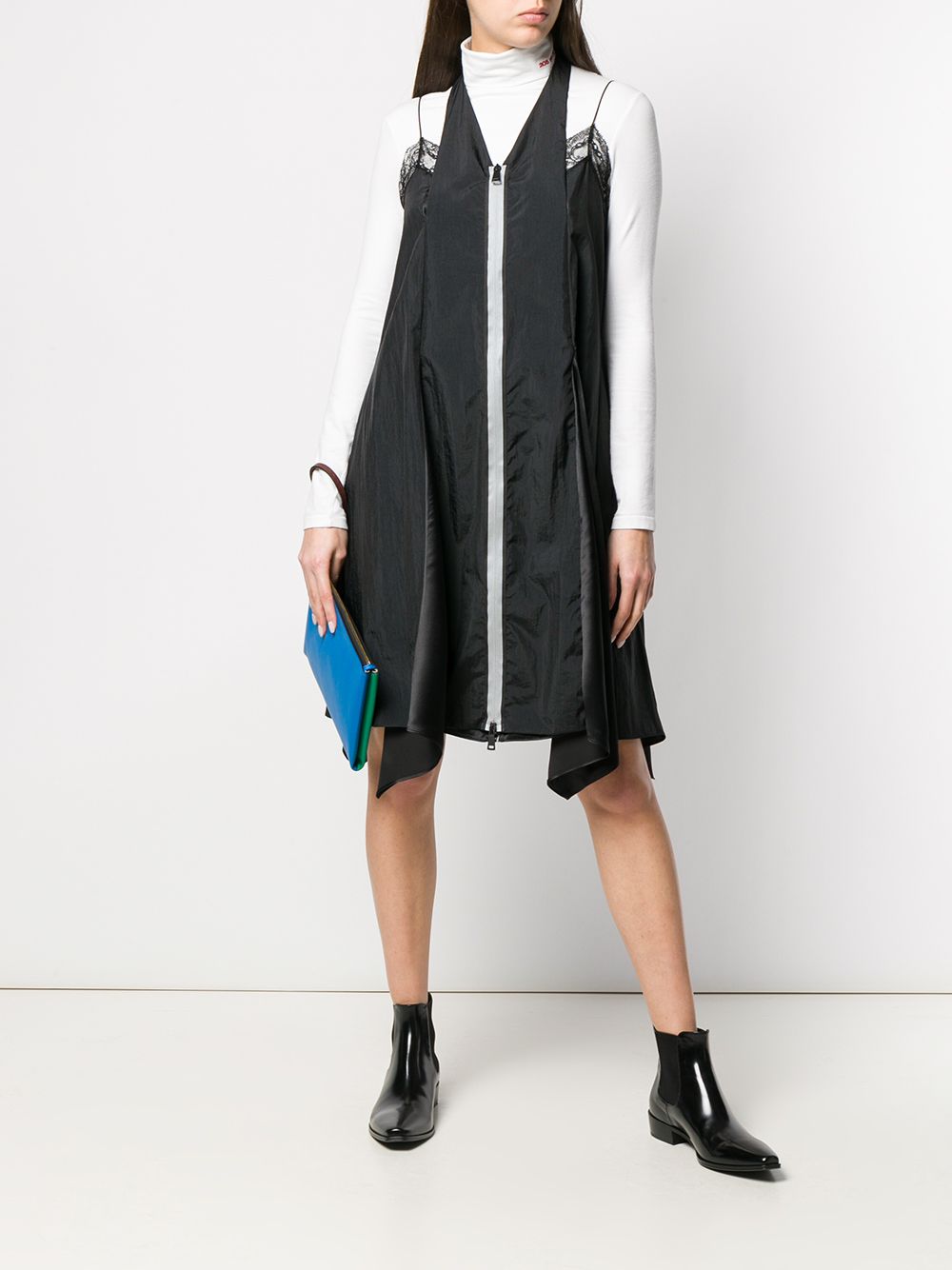 MAISON MARGIELA Zip Front Halter Slip Dress