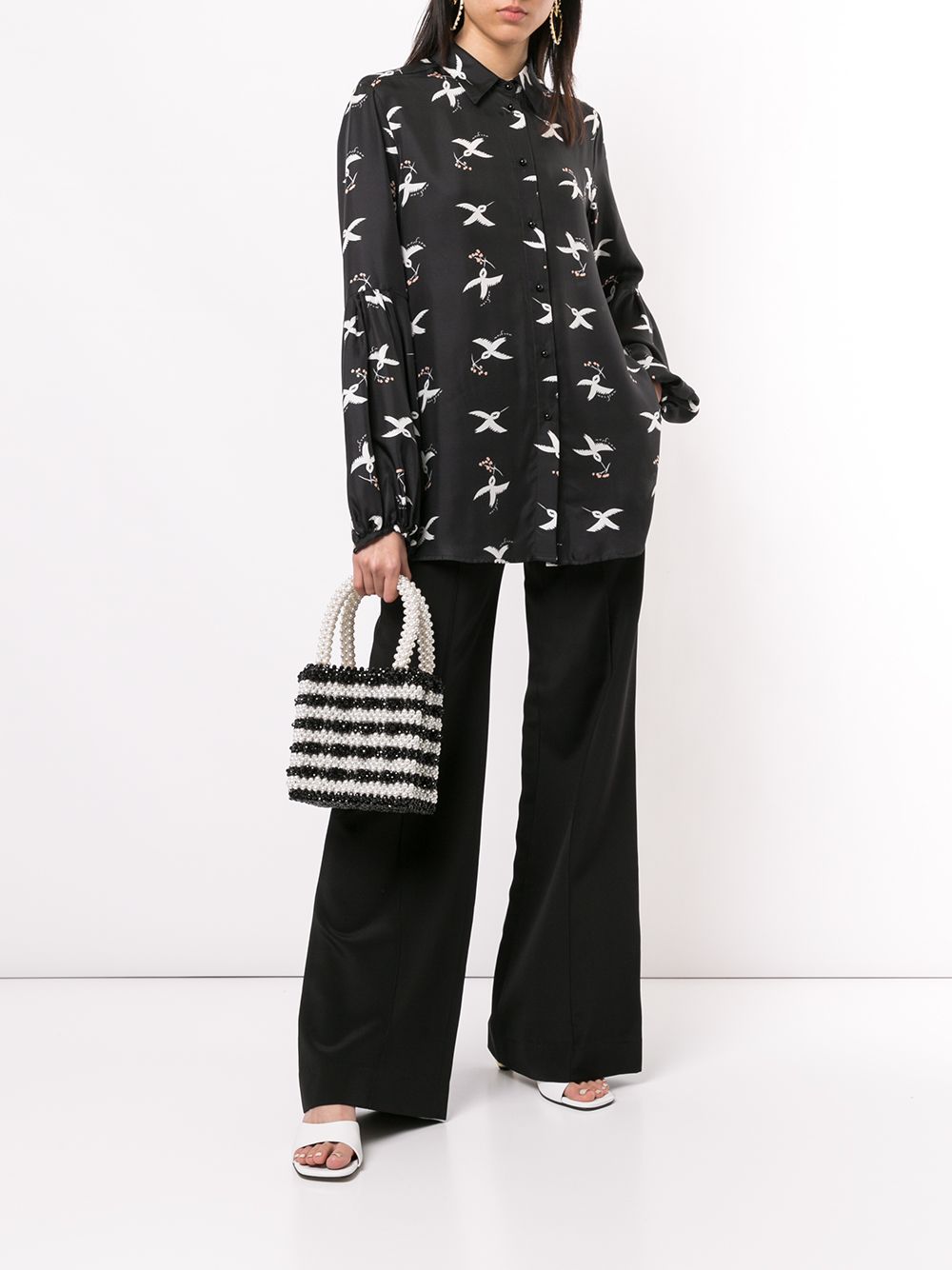 MACGRAW Macgraw Peacock Wide-Leg Trousers