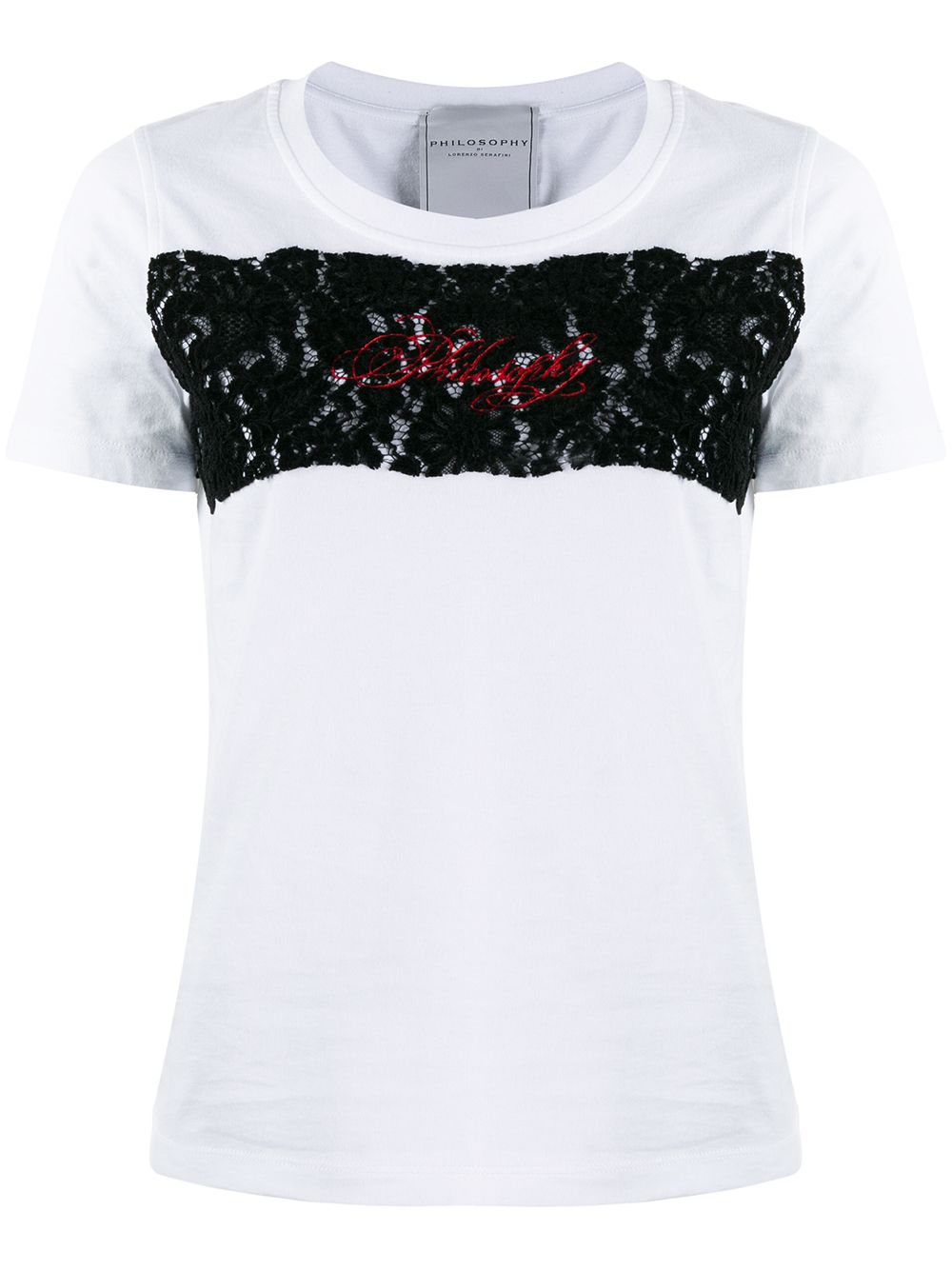 PHILOSOPHY DI LORENZO SERAFINI Logo Embroidered Lace T-Shirt