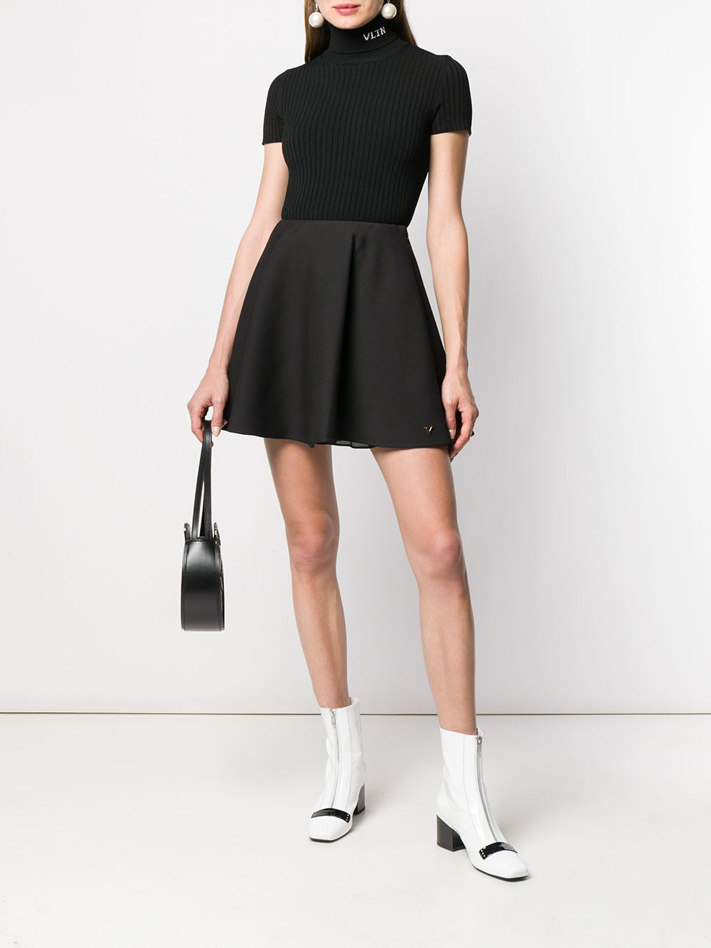 VALENTINO Flounced Crepe Skirt