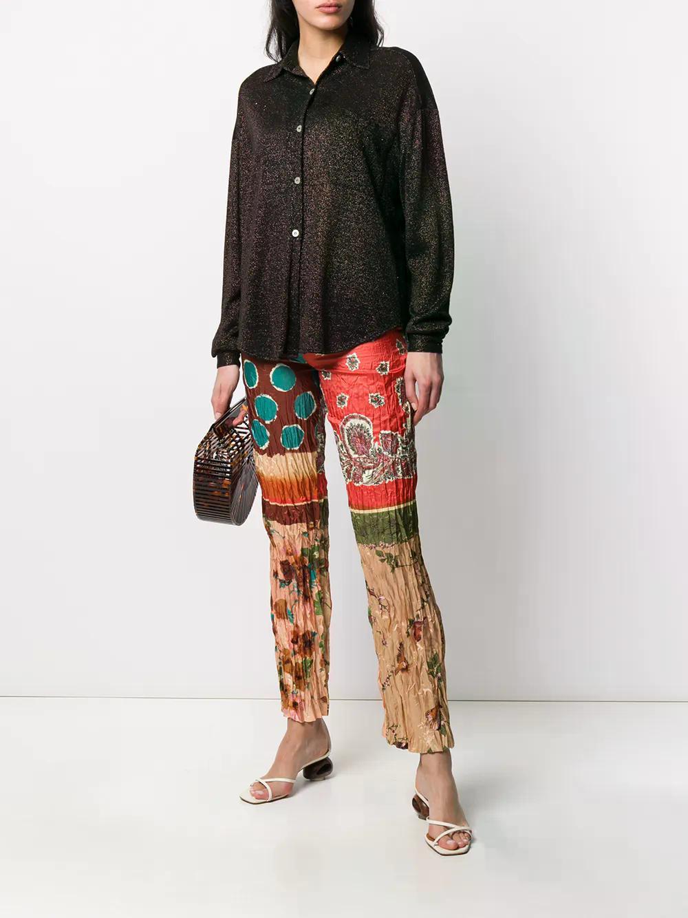 JEAN PAUL GAULTIER Jean Paul Gaultier Abstract Print Creased Trousers