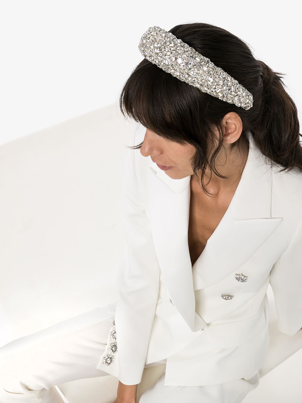 Jennifer Behr Medici Headband Jennifer Behr - Medici Crystal Headband | All The Dresses main image 3