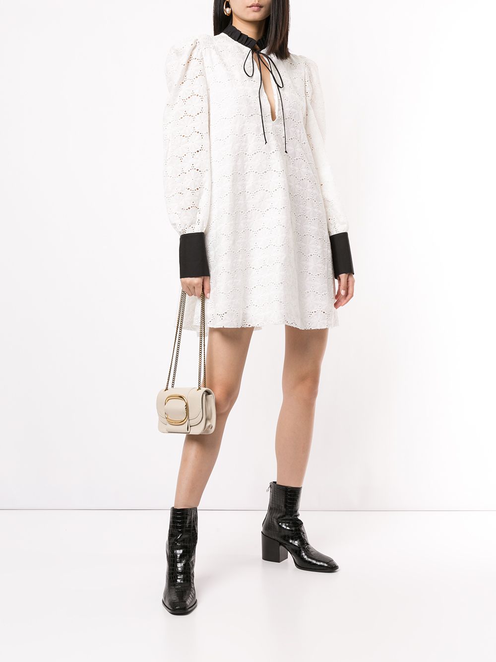 MACGRAW Lace Design Mini Dress