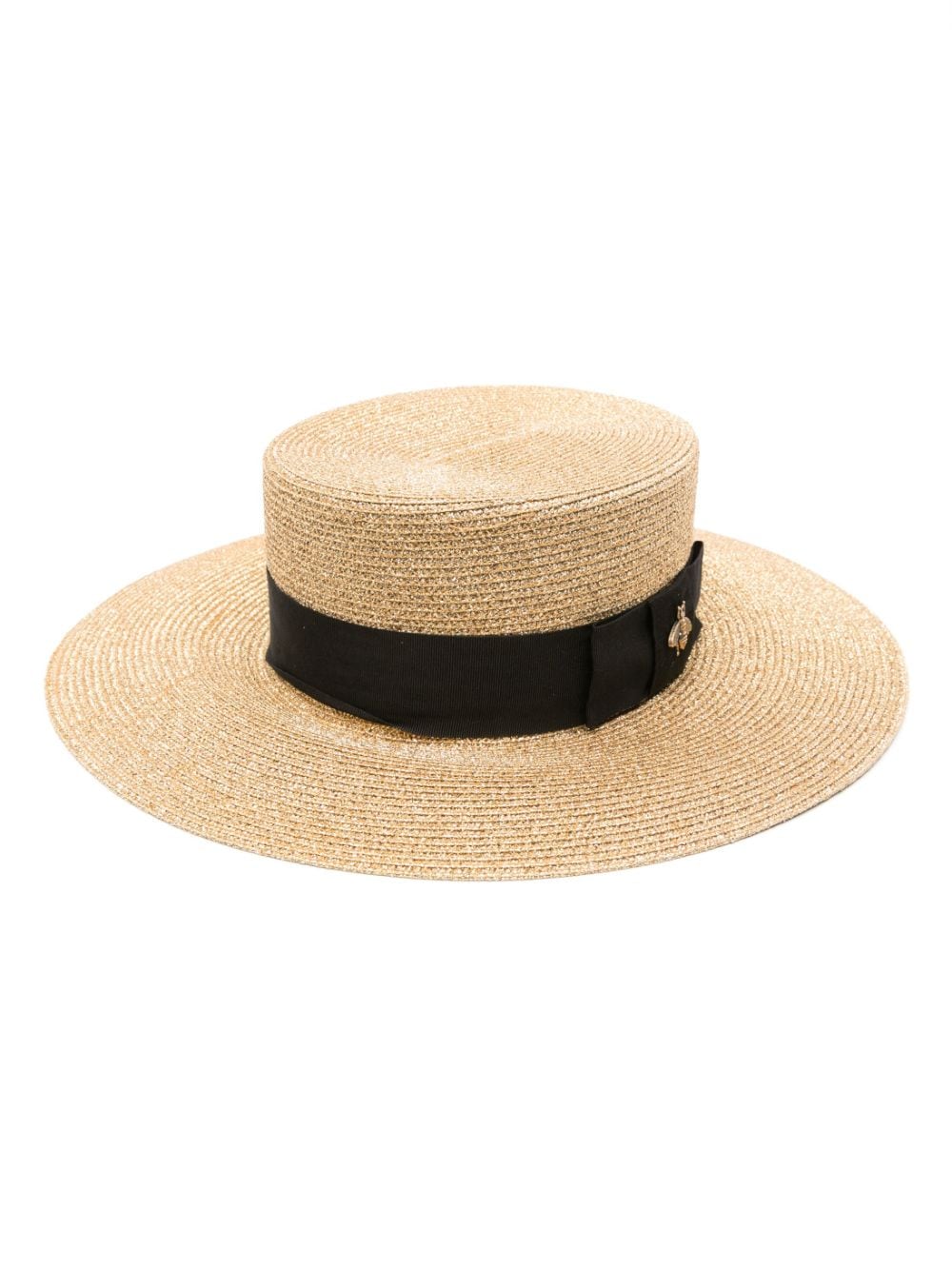 Gucci Bee Detail Lamé Hat - Gold | Editorialist