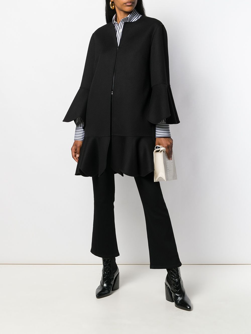 VALENTINO Flared Scalloped Coat