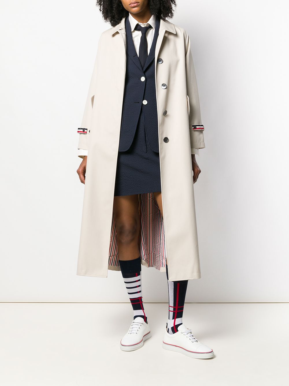 THOM BROWNE Thom Browne Waterproof Cotton Twill Raglan Trench Overcoat