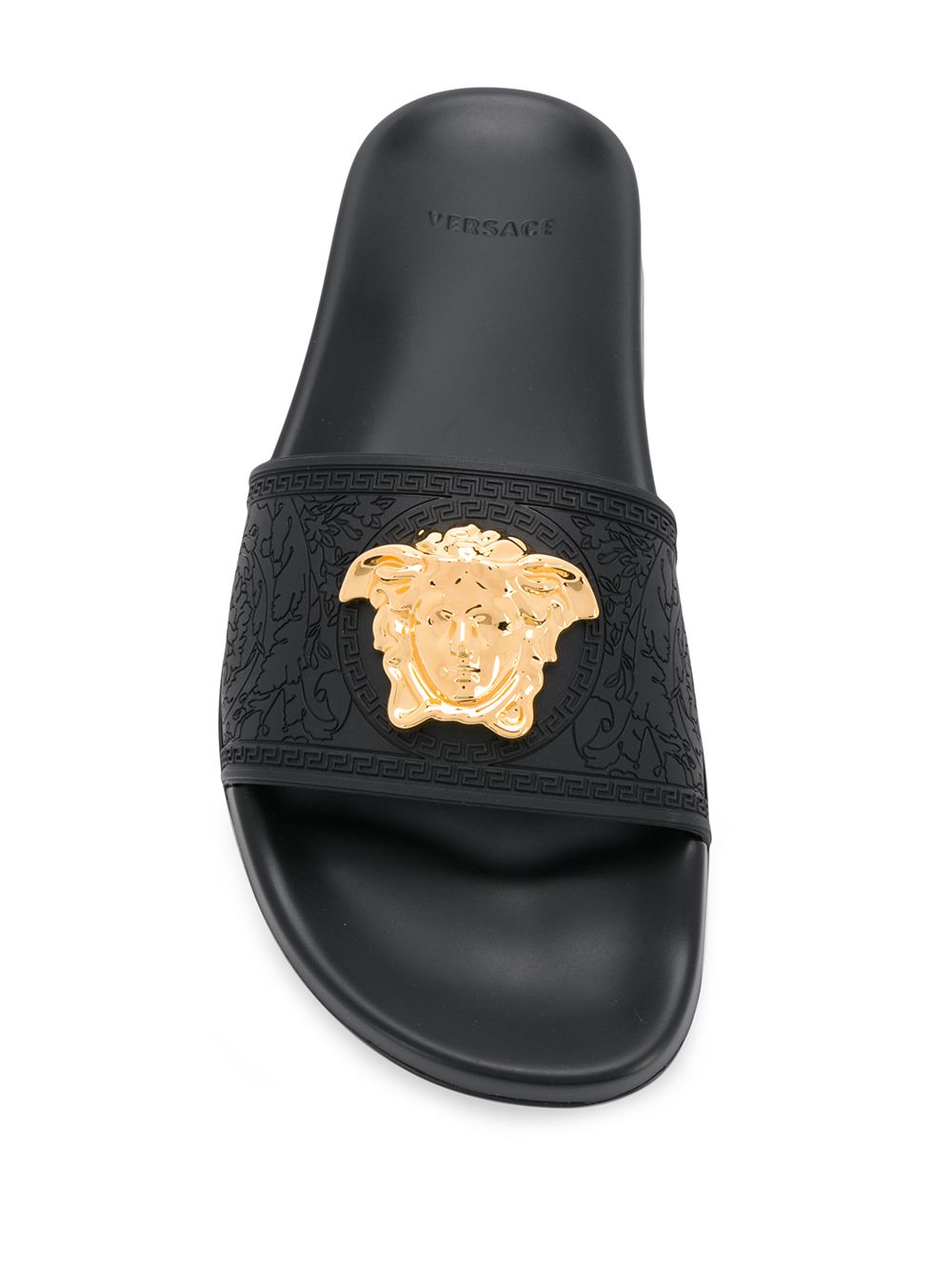 Versace medusa slides black Clearance