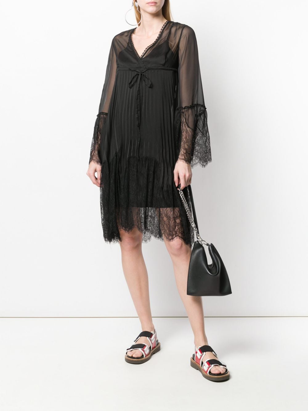 ALEXANDER MCQUEEN Embroidered Lace Plisse Dress