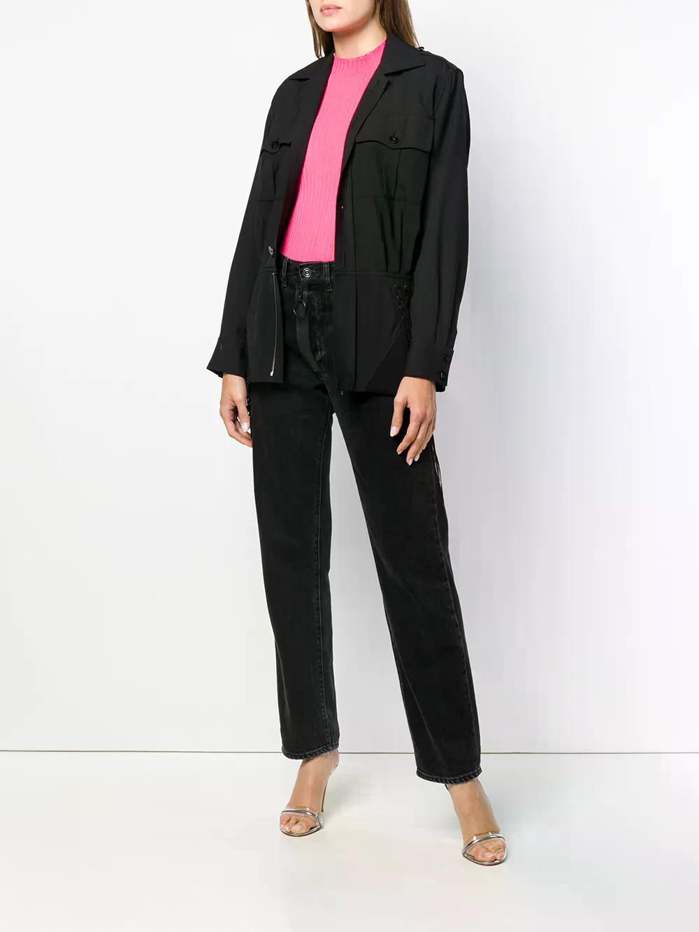 JEAN PAUL GAULTIER Lace-Up Detailing Belted Jacket