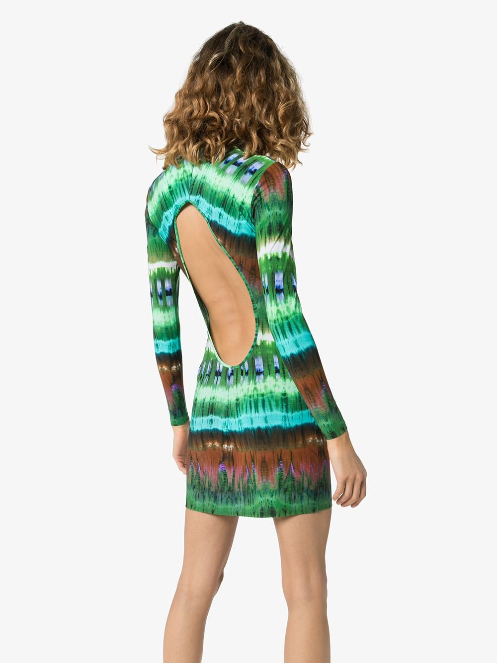 Marcia Mireille Tie-Dye Mini Dress In Green - 68% Off | Editorialist