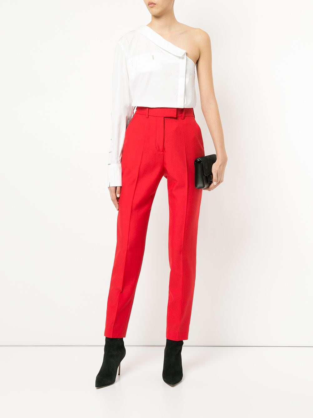 MUGLER Asymmetric One-Shoulder Shirt