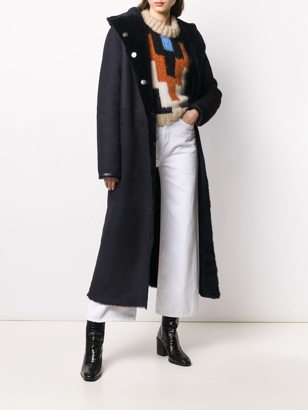 LISKA Liska Single-Breasted Lambskin Overcoat