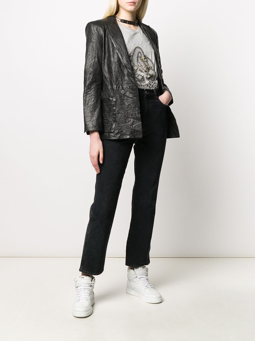 ZADIG&VOLTAIRE Visco Crinkled Leather Jacket