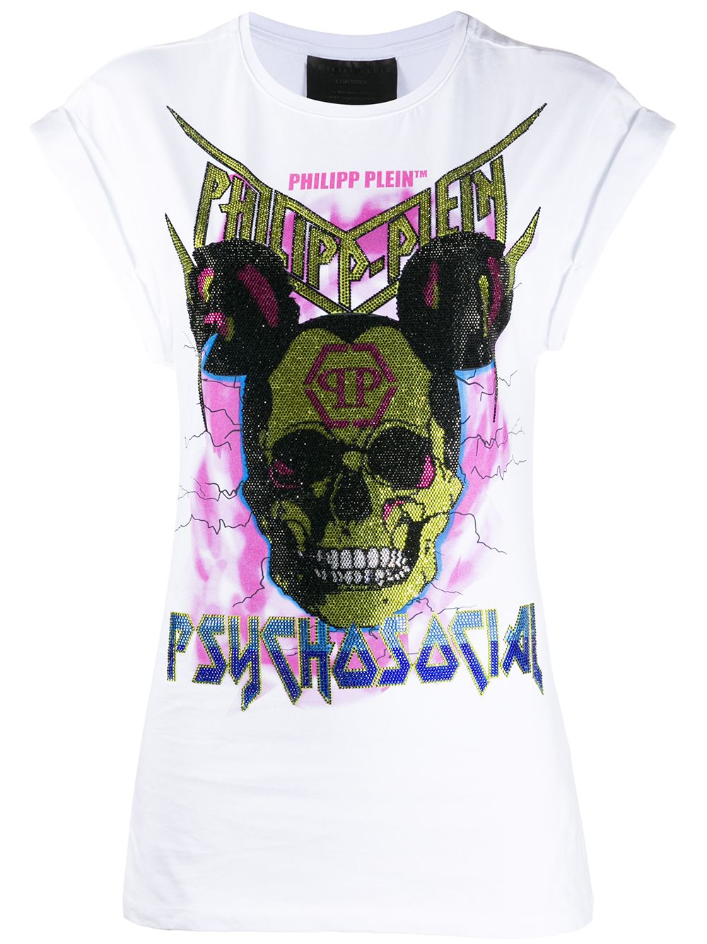 PHILIPP PLEIN Crystal Skull Printed T-Shirt