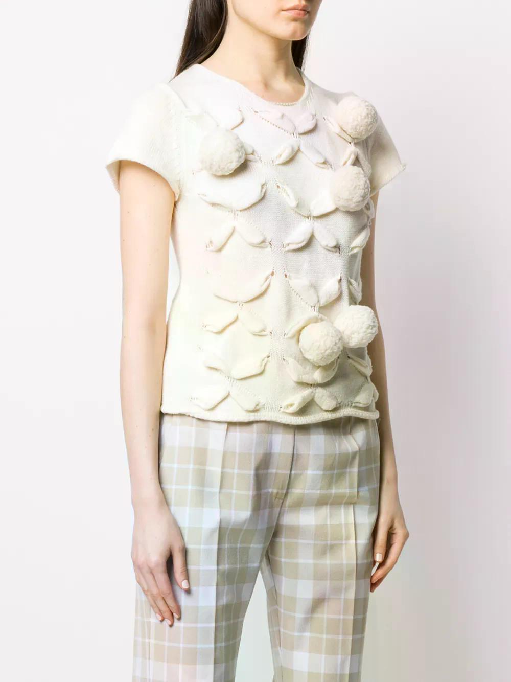 COMME DES GARÇONS Comme Des Garçons Pompom Embellished Knitted T-shirt