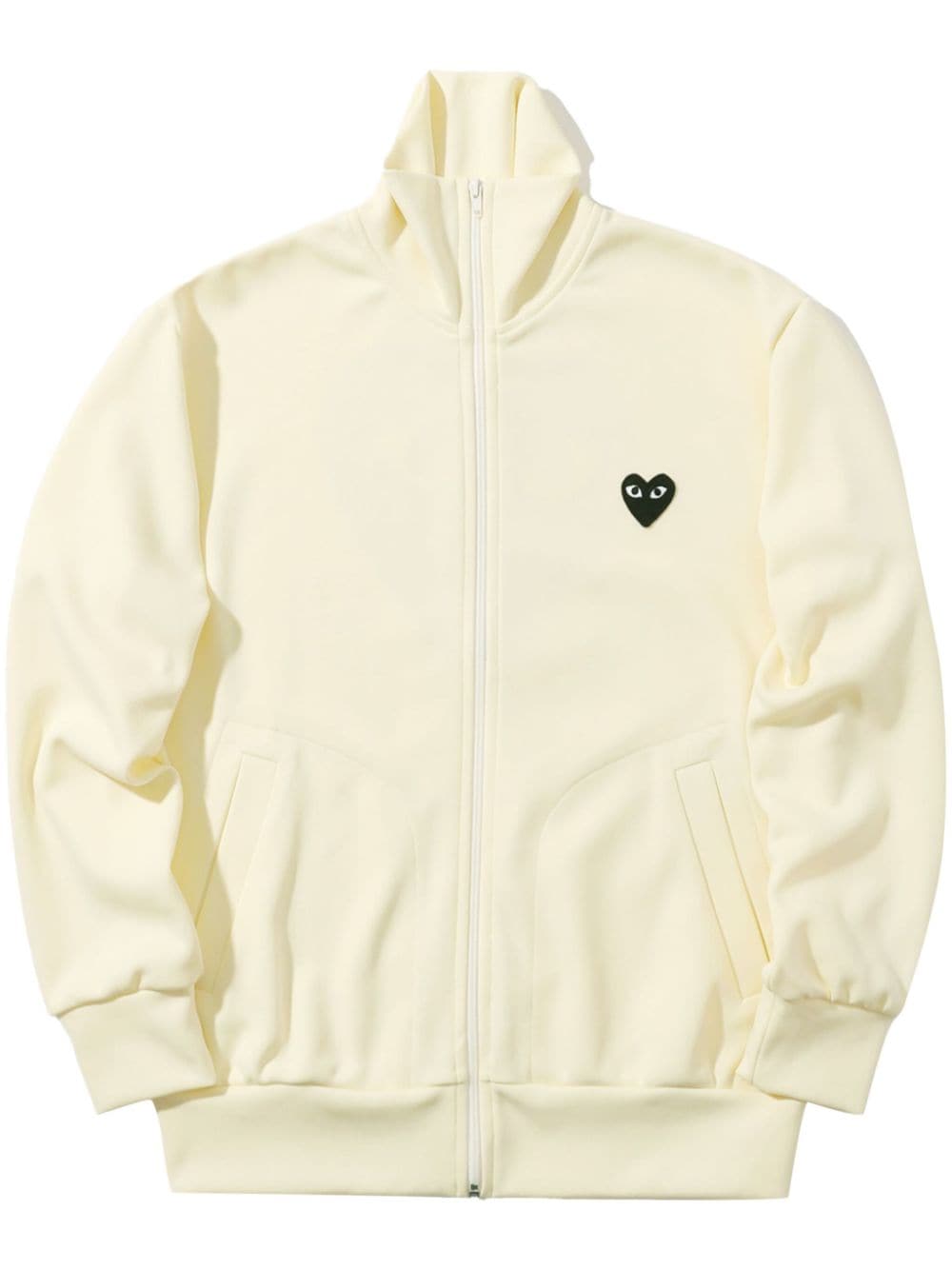 Play Comme Des Garcon Big Heart Zip-Up Sweatshirt - Neutrals