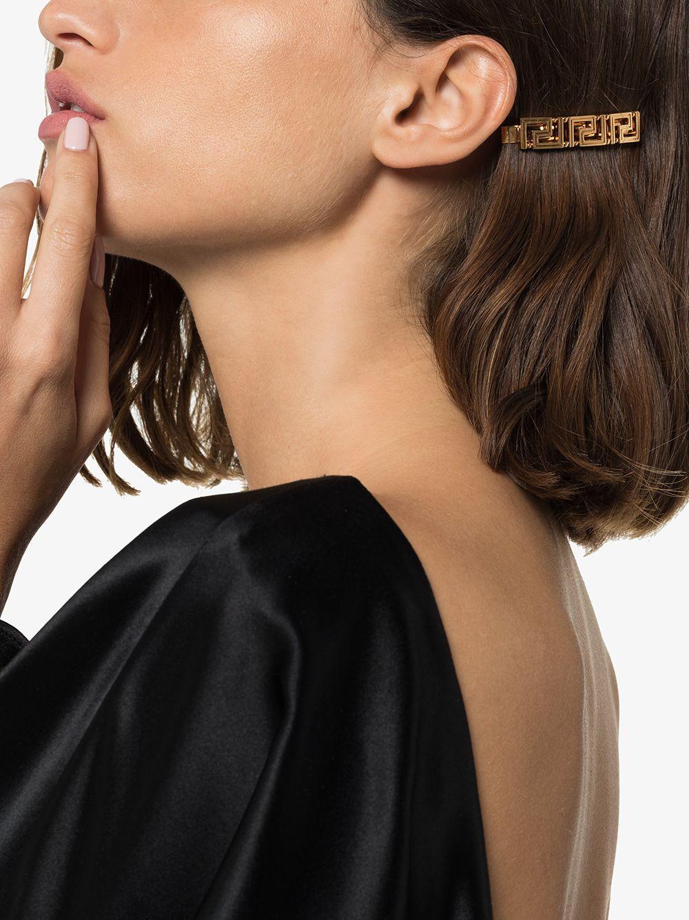 Versace Greek Key Motif Hair Clip - Gold | Editorialist