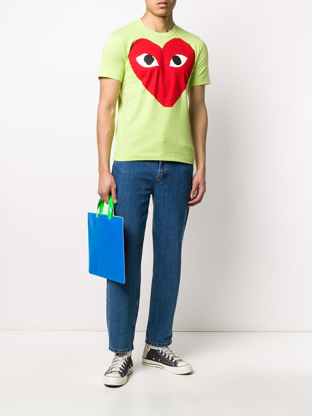 PLAY COMME DES GARCON heart print round neck t-shirt