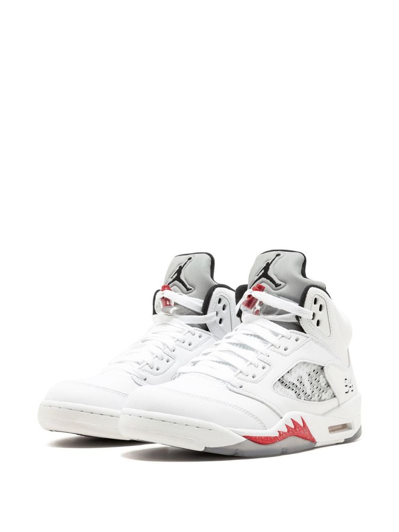 Jordan X Supreme Air 5 Retro Sneakers - White | Editorialist