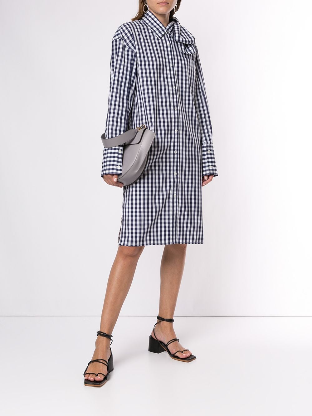 JW ANDERSON JW Anderson Check Bow Collar Shirt Dress